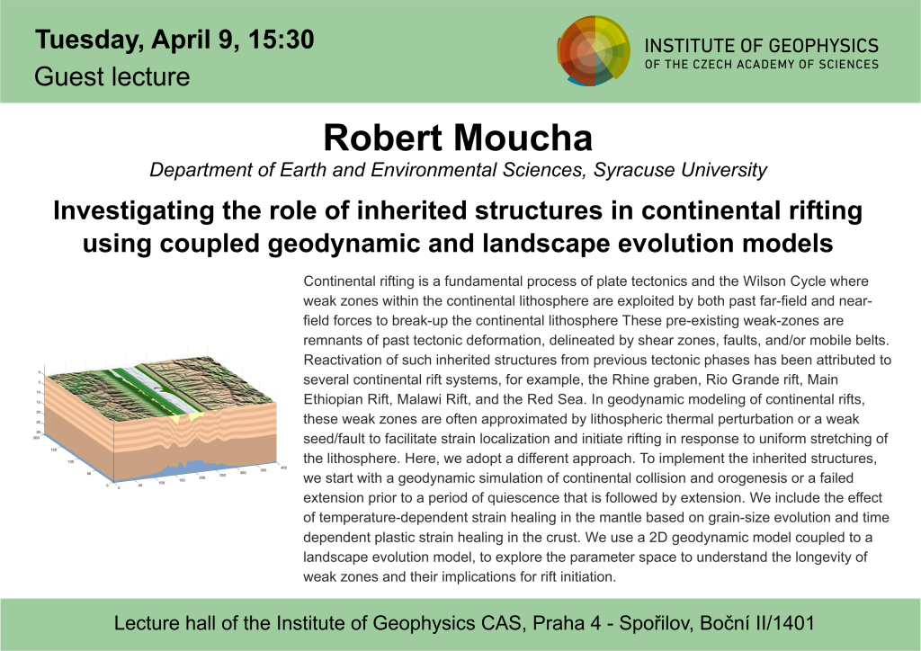 Guest lecture: Robert Moucha – 9 April / 15:30 - Geofyzikální ústav ...